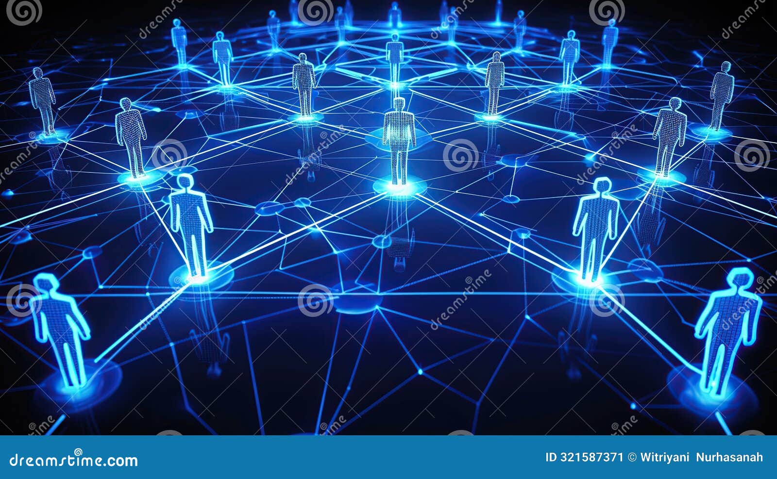 Digital Network of Connected People. AI Generative Stock Illustration ...