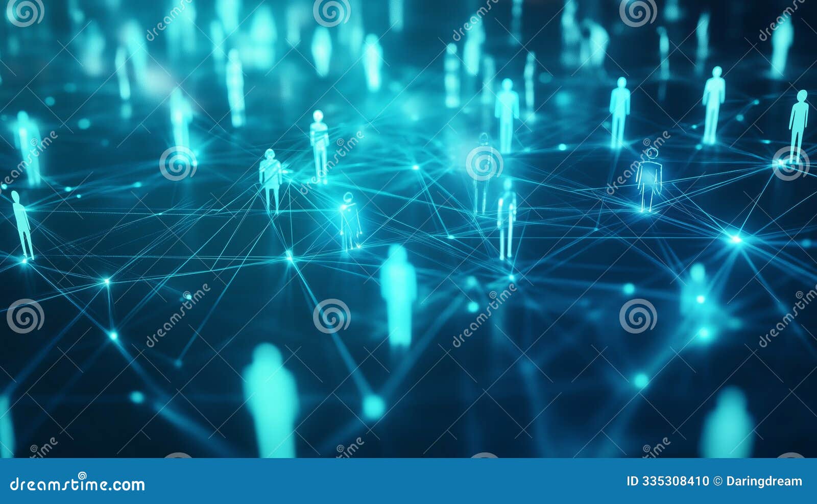 Digital Network of Connected People in Virtual Space Stock Photo ...