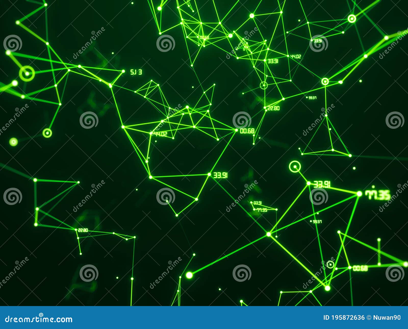 Digital Network Connecting with Line Abstract Background, Green Theme ...
