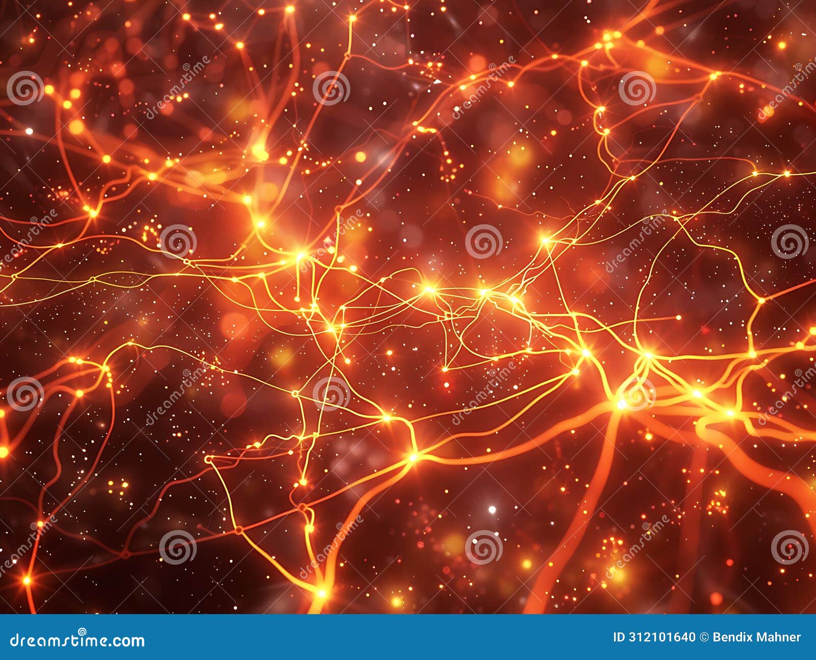 Digital Network Connection Abstract Background with Nervous System ...