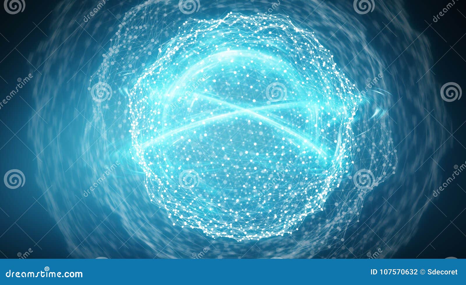 Digital Network Connection Sphere Interface 3D Rendering Stock ...