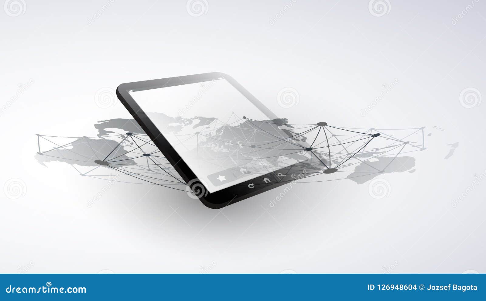 Digital Network Connections, Mobile Technology Background - Cloud ...