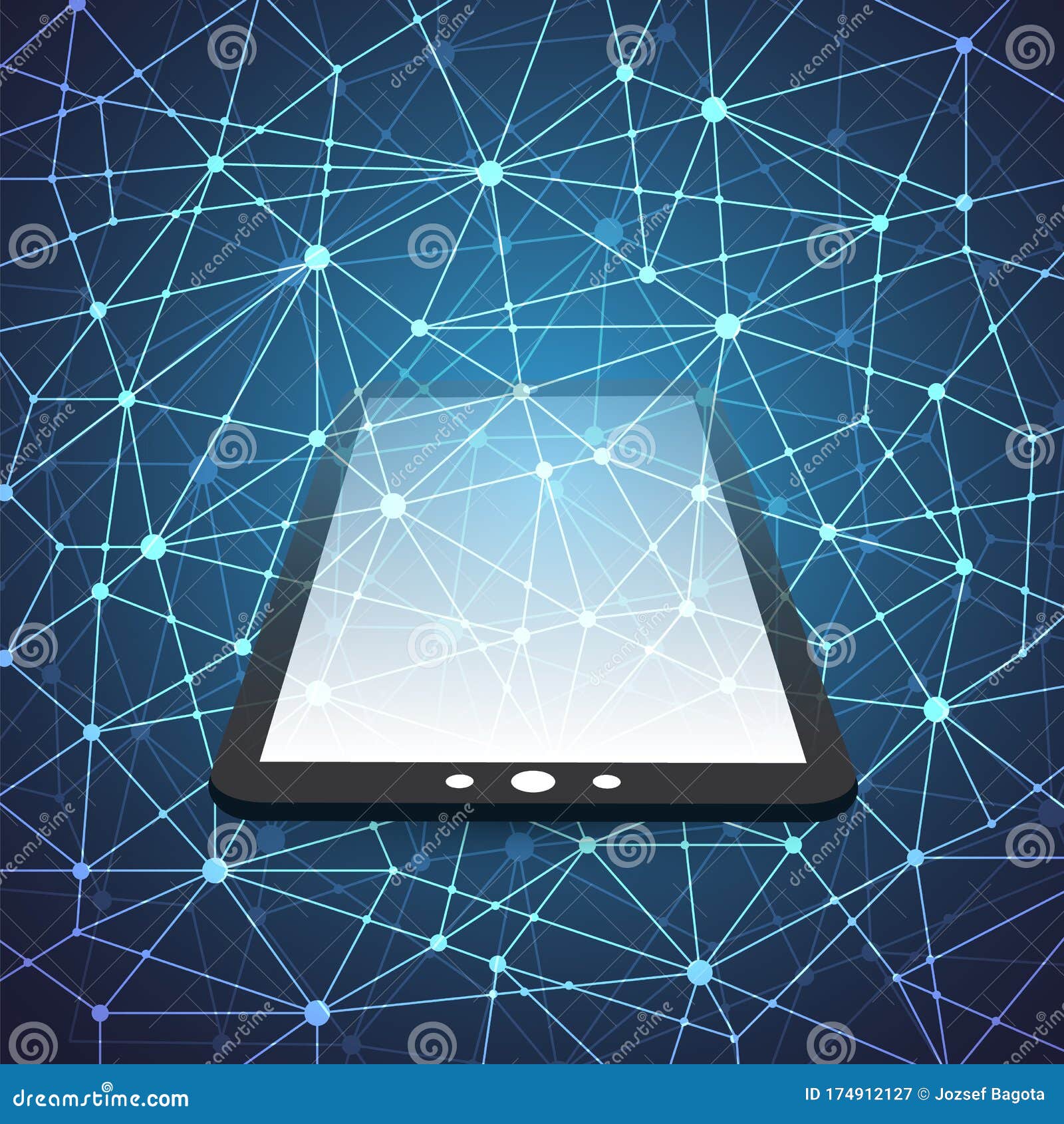 Digital Network Connections, Mobile Technology Background - Cloud ...