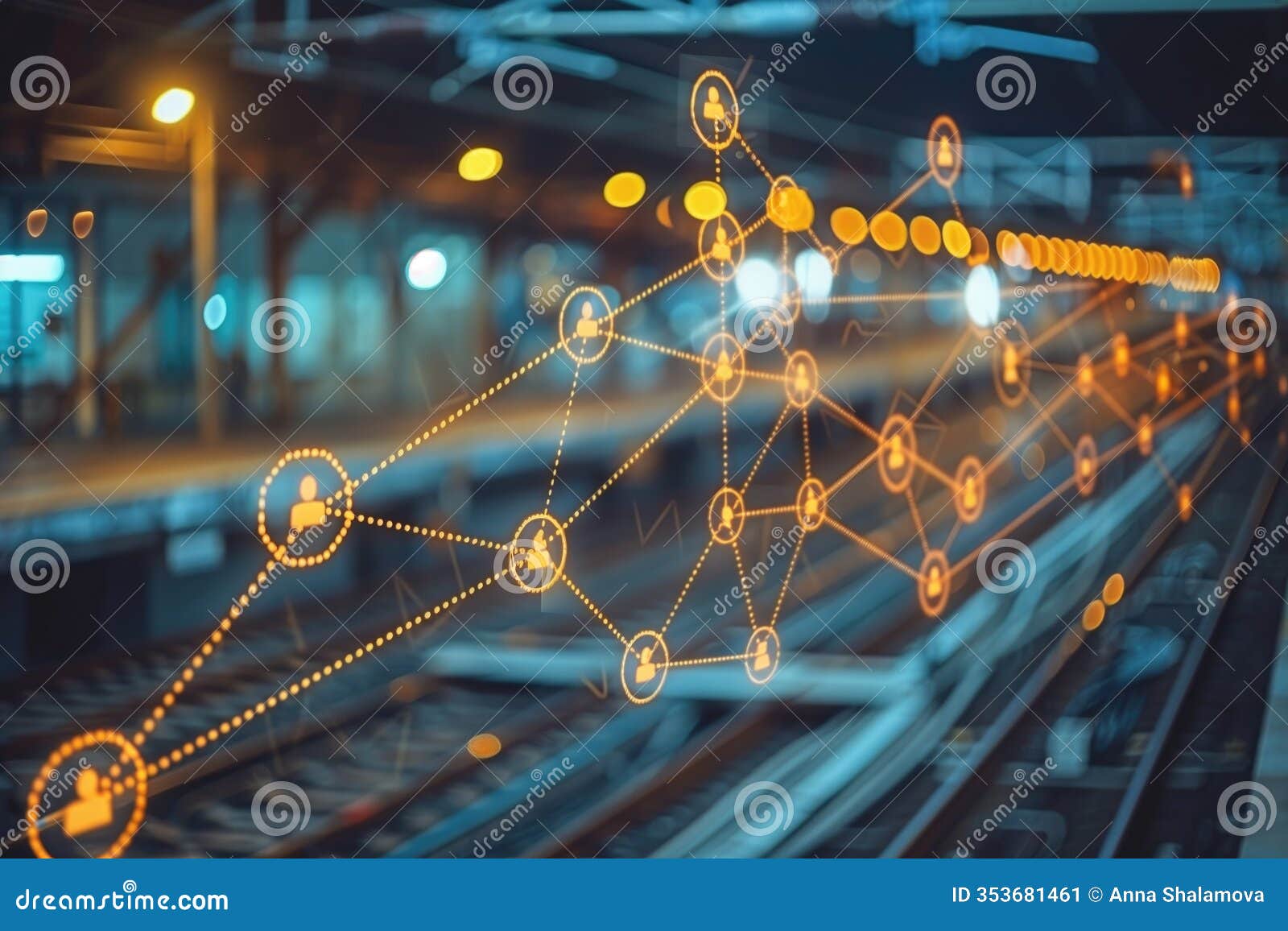 Digital Network Connections in Urban Transportation Concept Stock Image ...