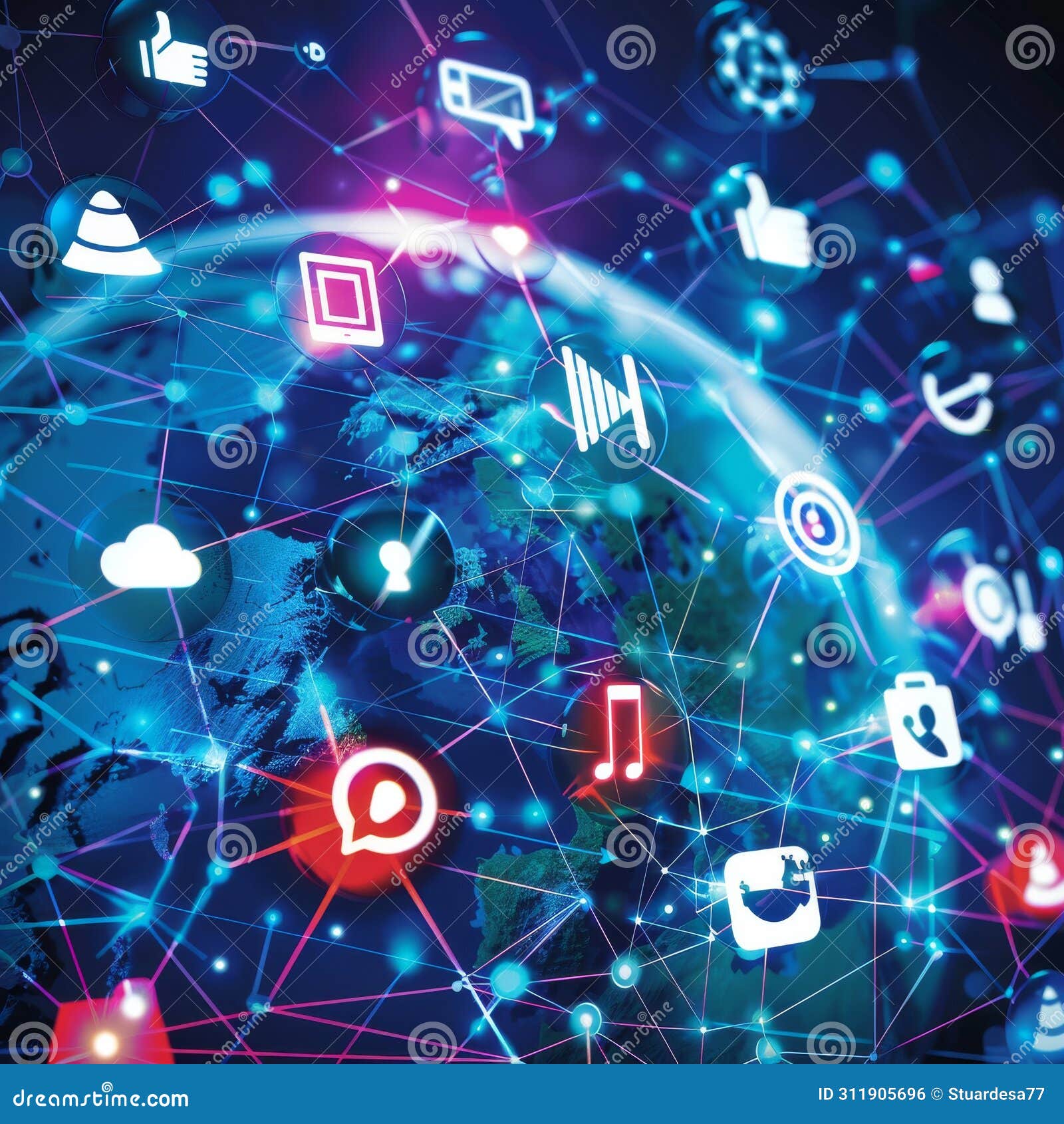 Digital Network Connectivity Concept Stock Photo - Image of cyber ...