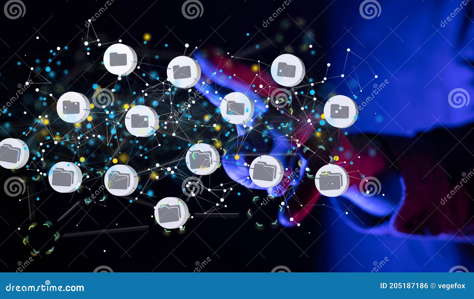 Digital Network and Data Concept Stock Illustration - Illustration of ...