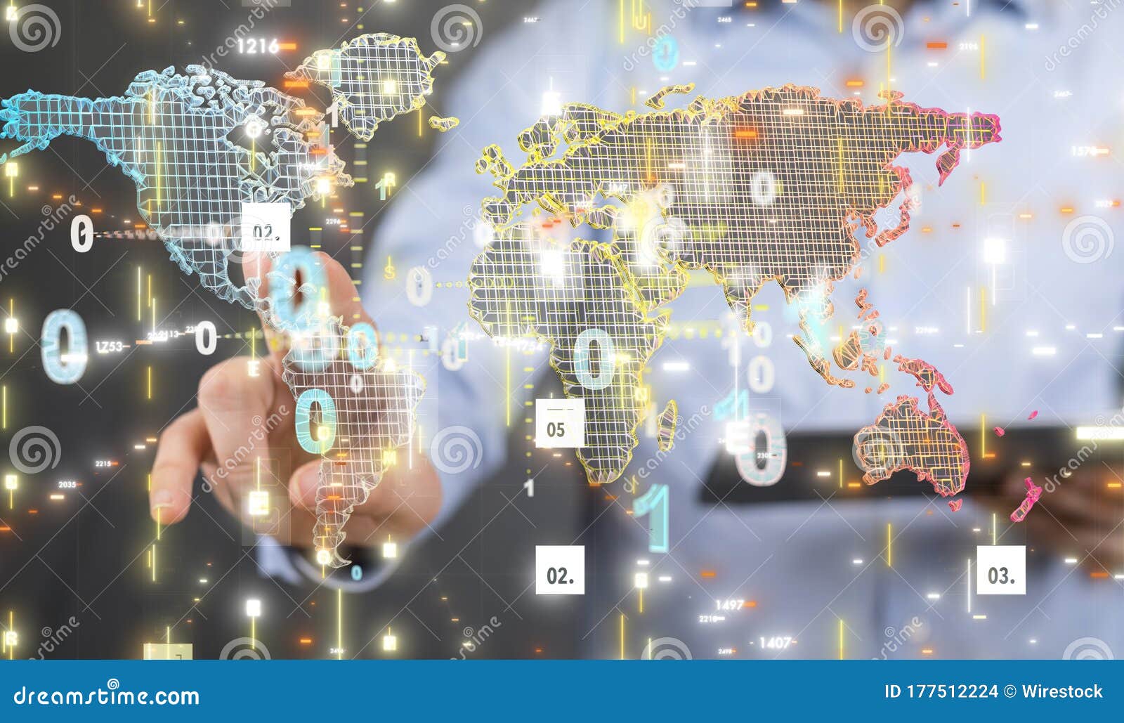 A Digital Network and Data Concept World Stock Photo - Image of earth ...