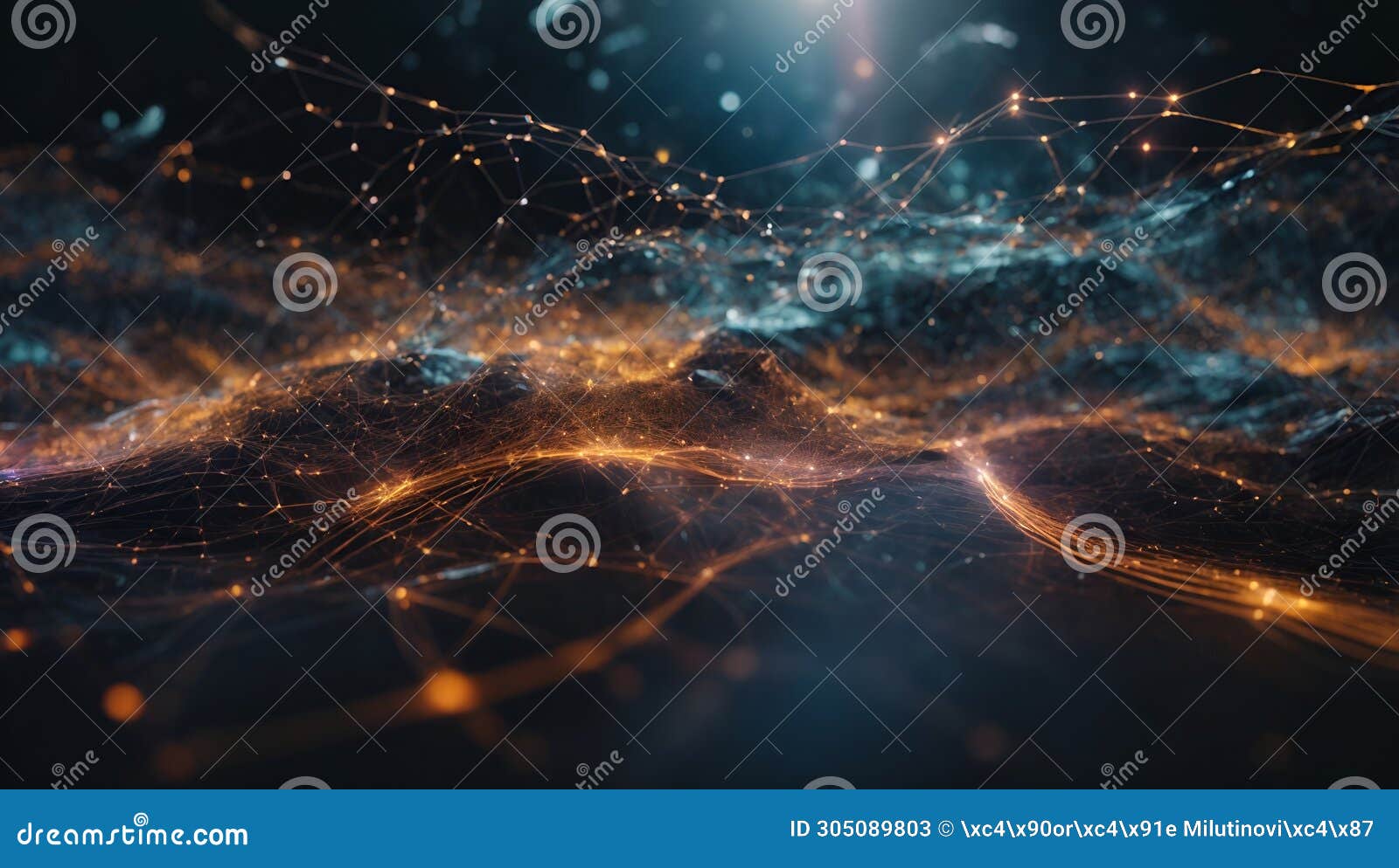 A Digital Network Of Data And Information Flowing Through A Virtual World Stock Illustration