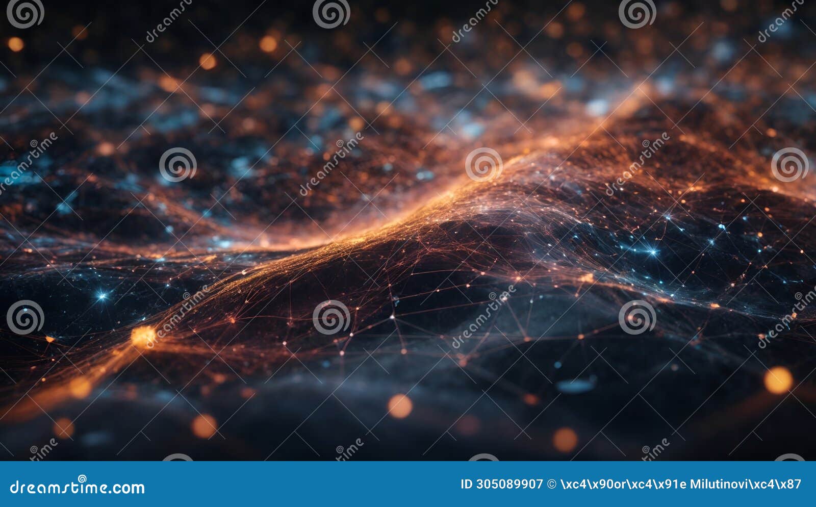 A Digital Network of Data and Information, Flowing through a Virtual World. Stock Illustration ...