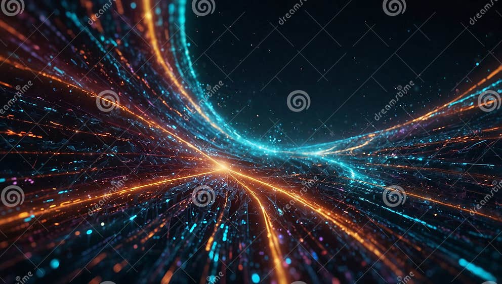 A Digital Network of Data and Information, Flowing through a Virtual World, Creating a Complex ...