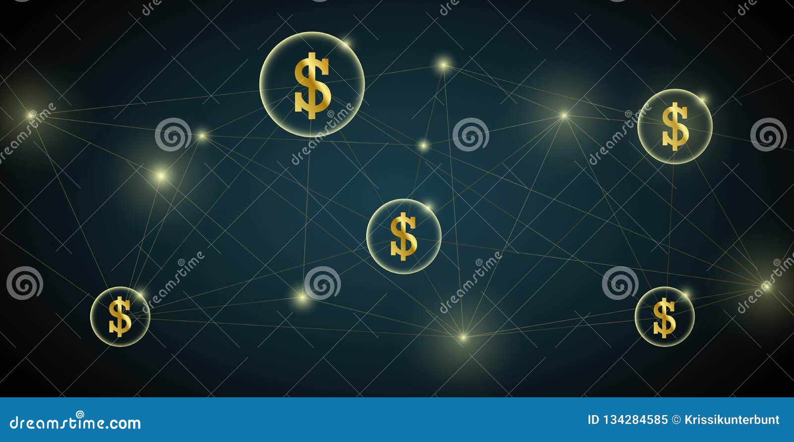 Digital Network Dollar Transaction Background Stock Vector ...