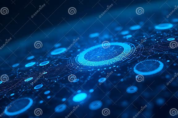 A Digital Network of Glowing Blue Nodes and Connections Forms a Complex ...