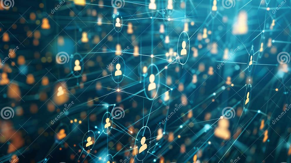 Digital Network of Human Connections in Cyberspace Stock Photo - Image ...
