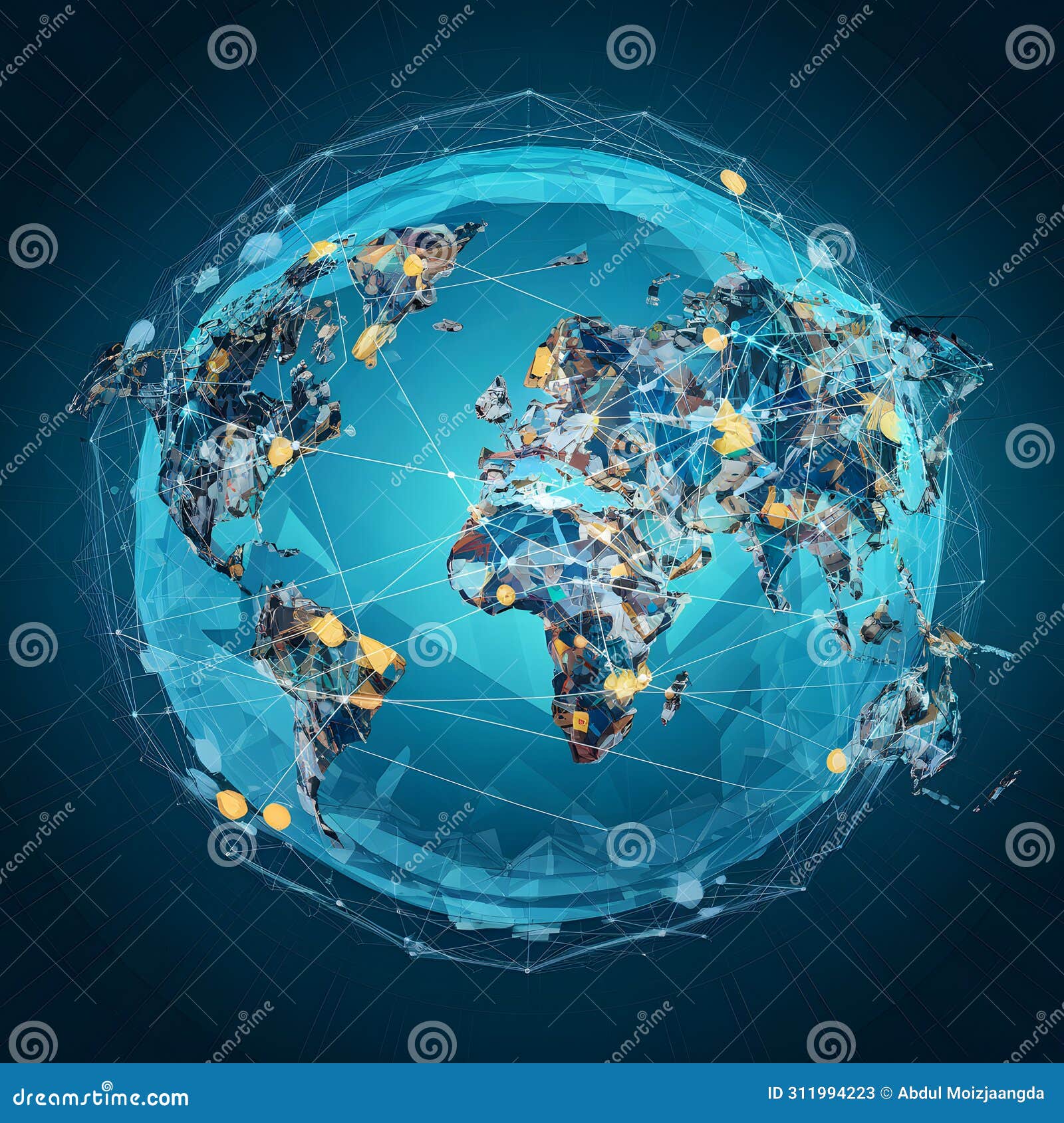 Digital Network Illustration World Connectivity Concept with Technology ...