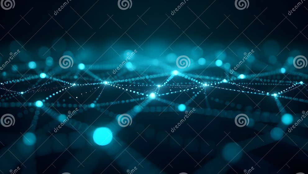 A Digital Network of Interconnecting Glowing Lines Forming a Complex ...