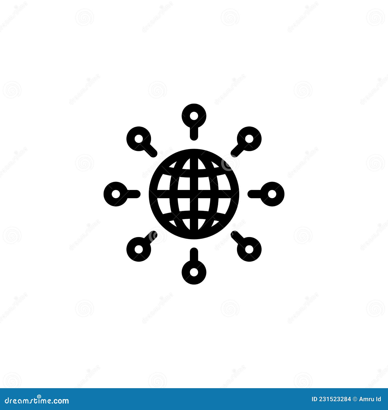 Digital Network Internet Outline Icon, Logo, and Illustration Stock ...