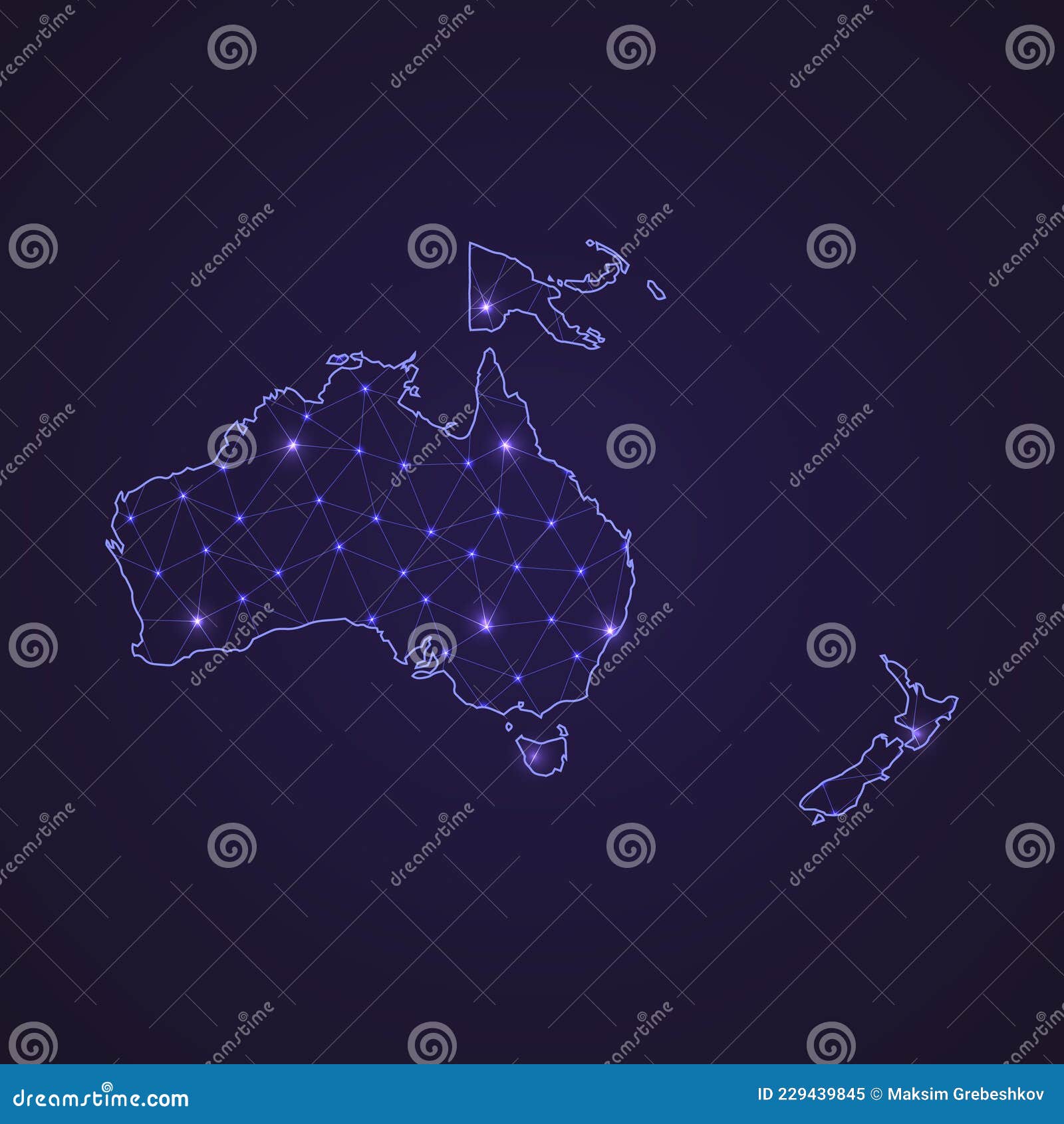 Oceania Network Map. Vector Illustration | CartoonDealer.com #235084800