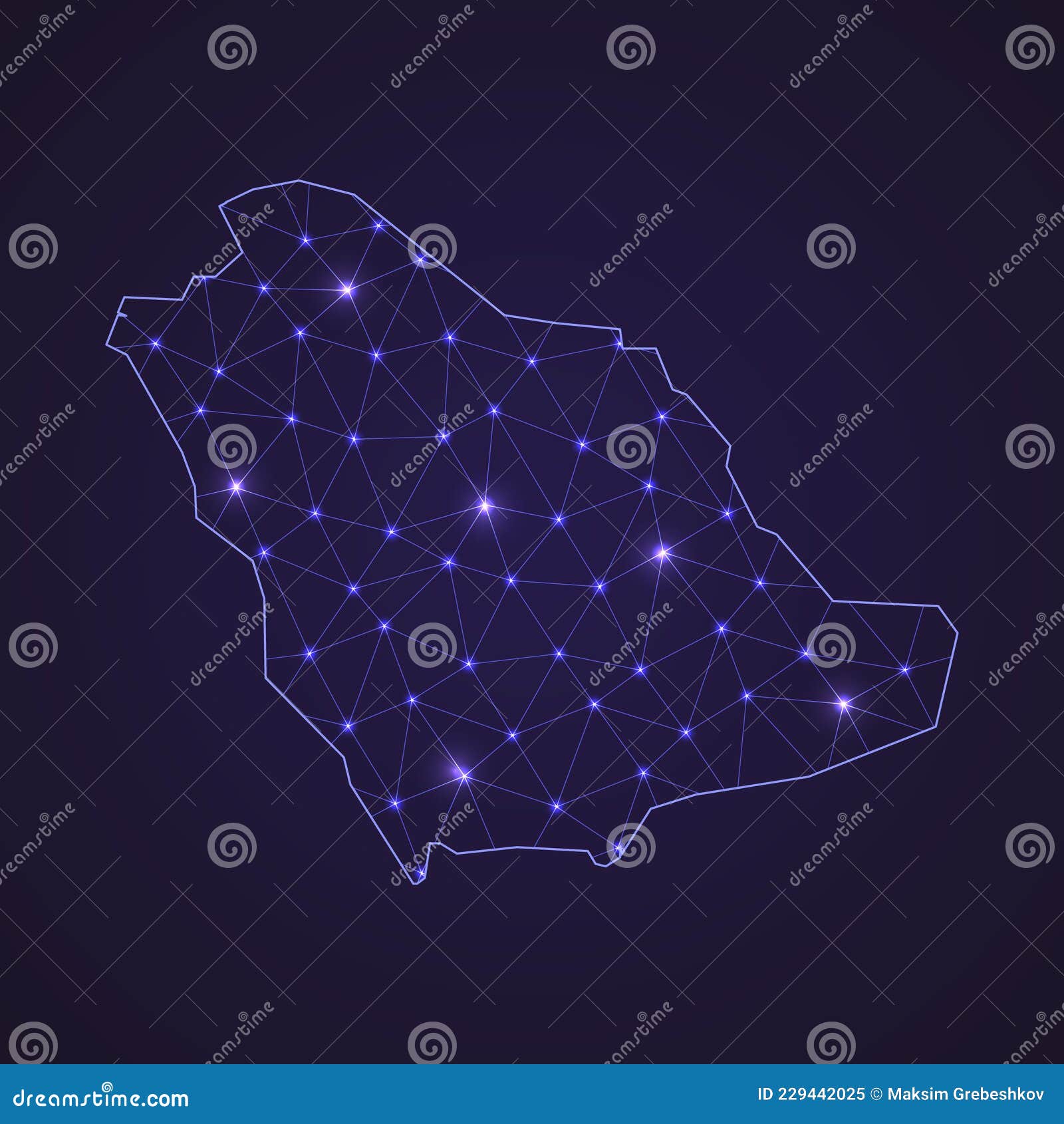 Digital Network Map of Saudi Arabia. Abstract Connect Line and D Stock ...