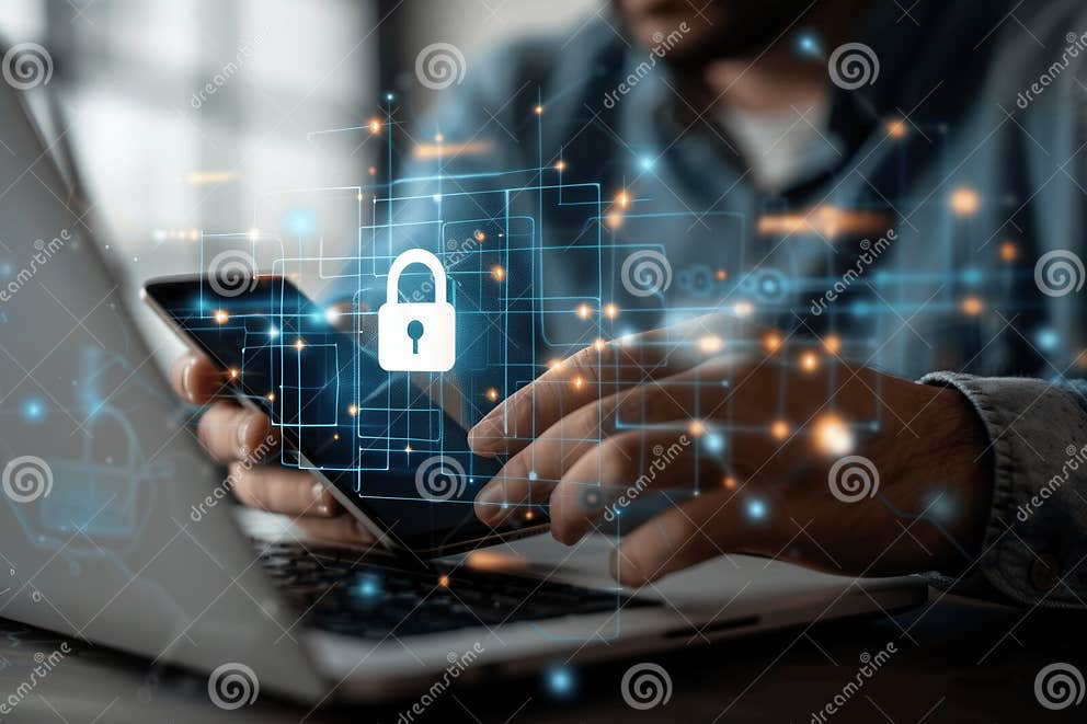 Digital Network Security and Data Protection Concept with Cybersecurity ...