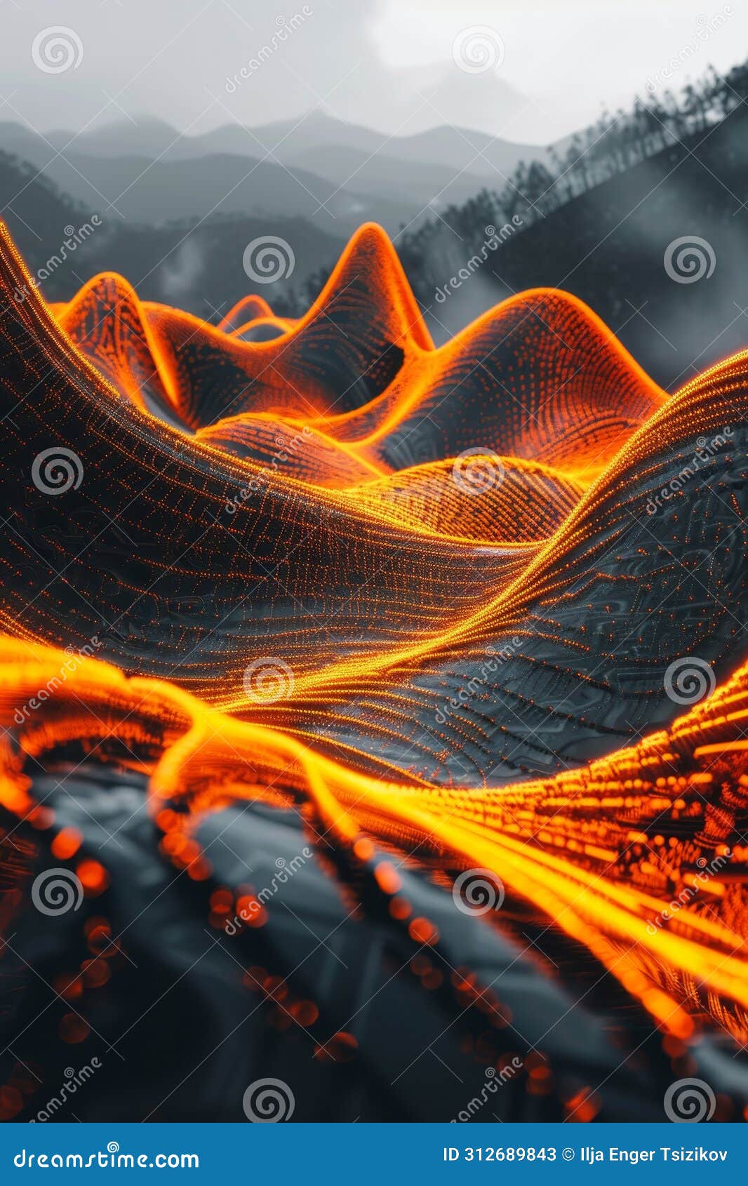 Digital Streamline - The Pulse Of Transformation. Concept Digital ...