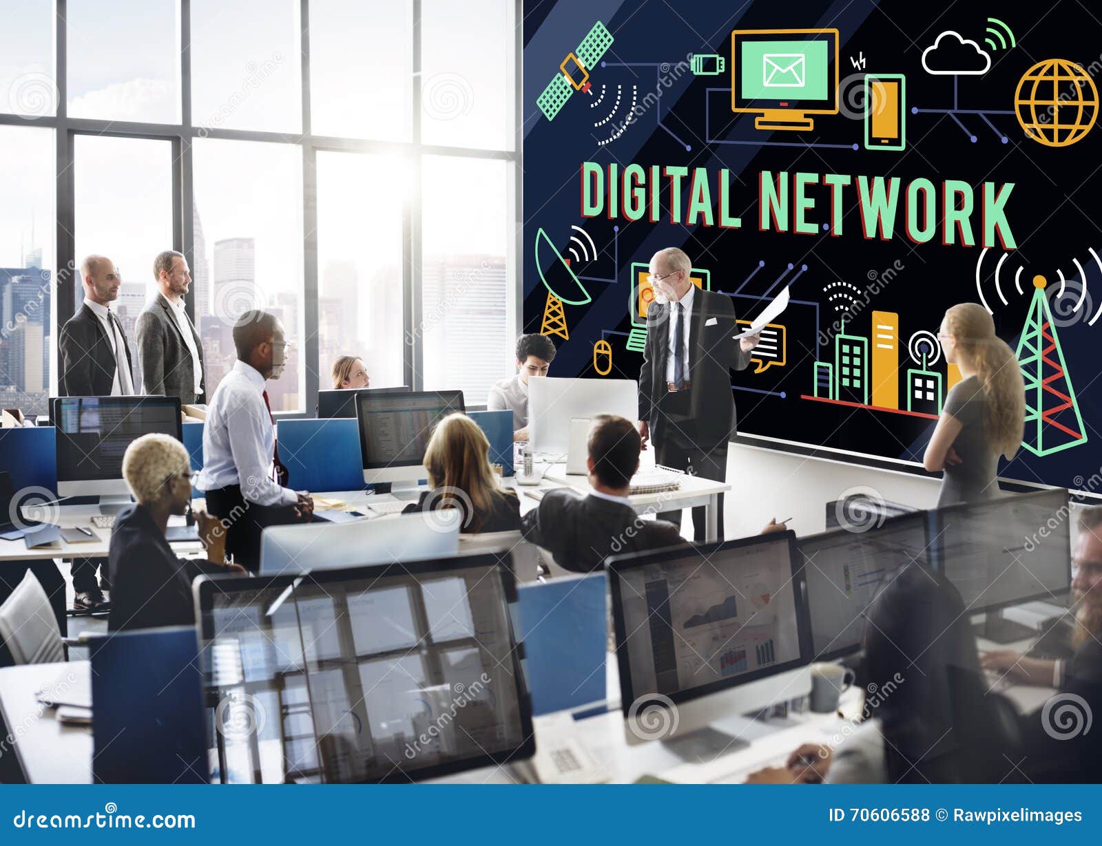 Digital Network Technology Online Connection Concept Stock Photo ...