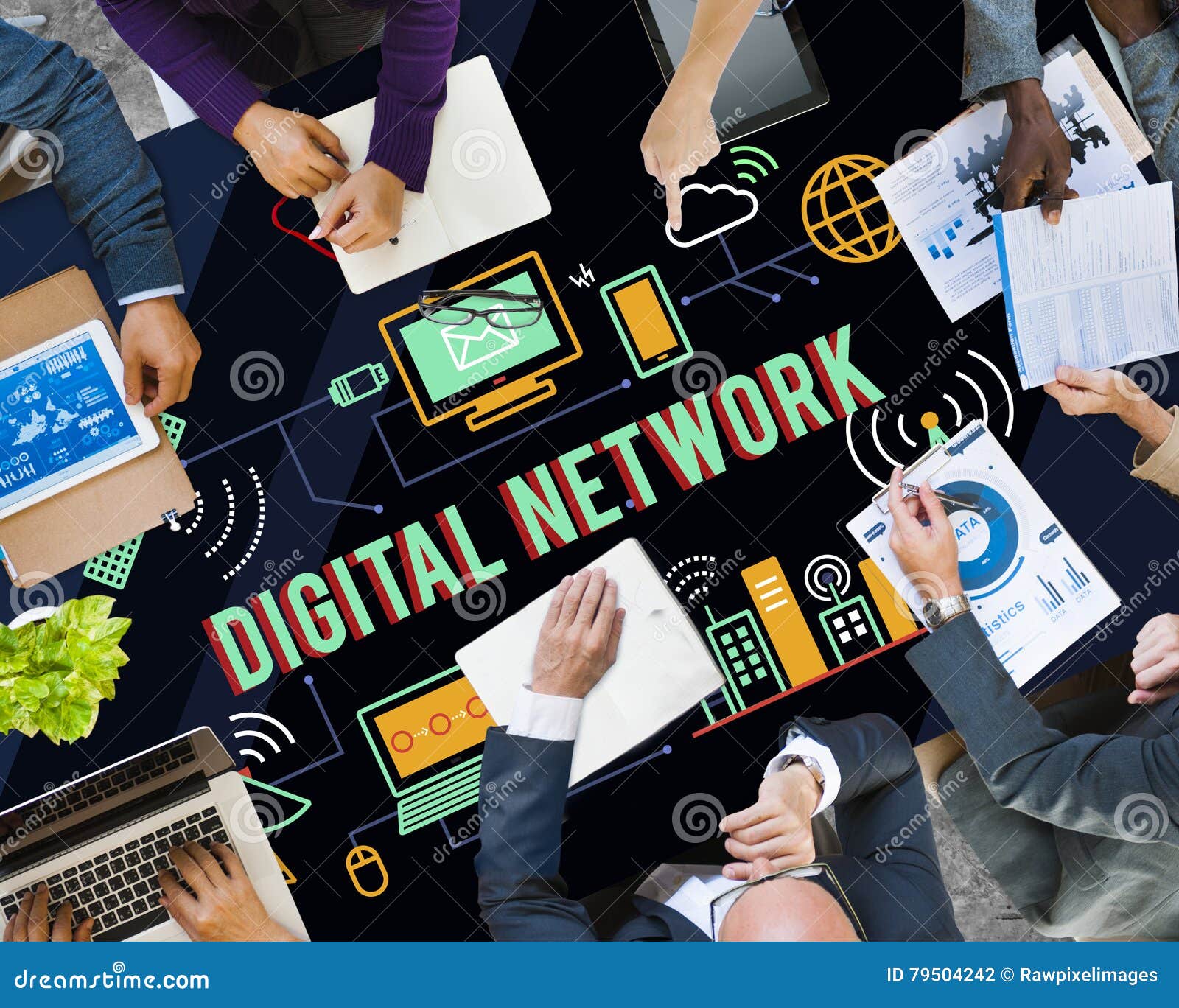 Digital Network Technology Online Connection Concept Stock Photo ...