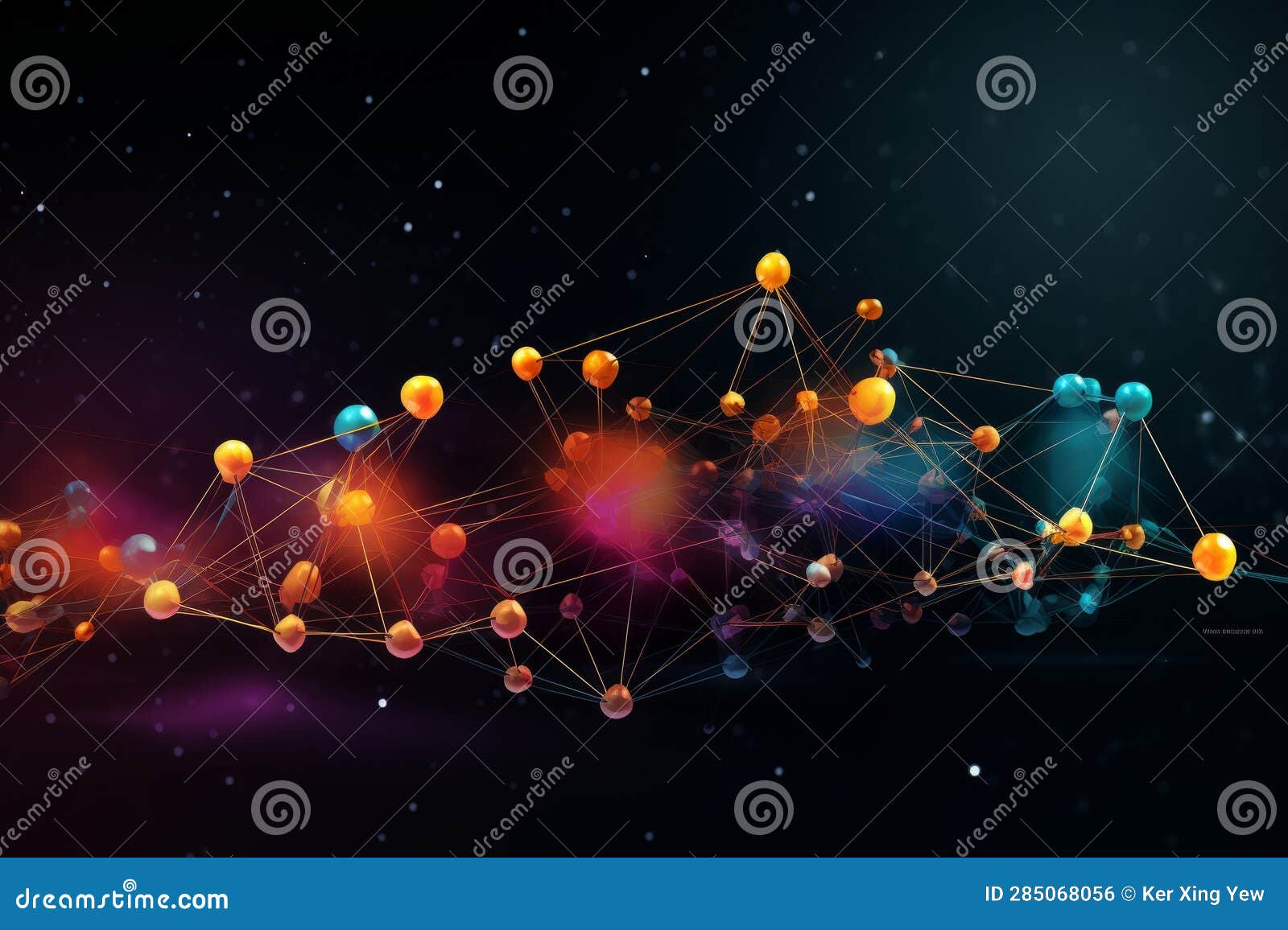 Digital Network Theme with Abstract Elements Stock Illustration ...