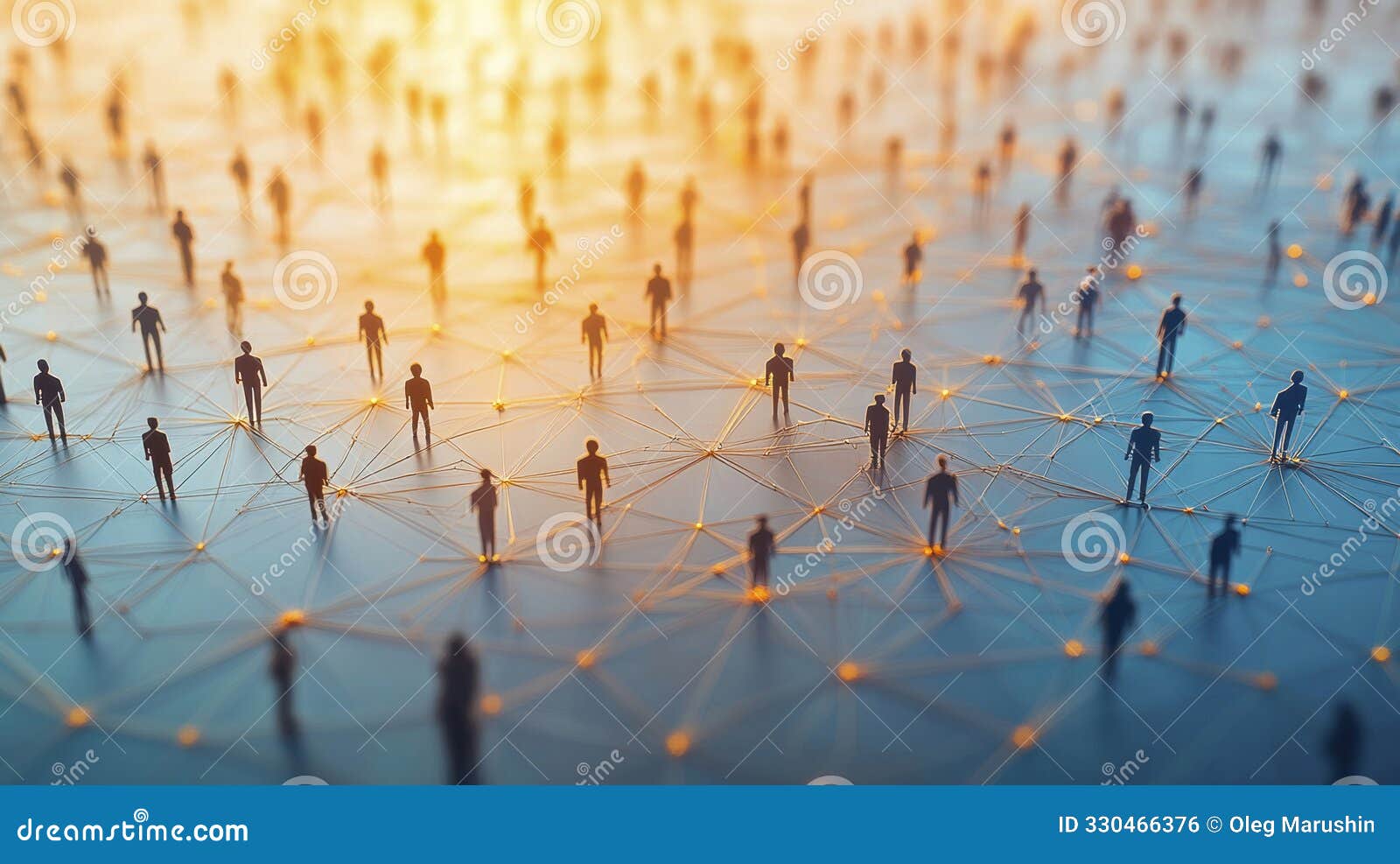 A Digital Network of Tiny People, Symbolizes Global Communication and ...