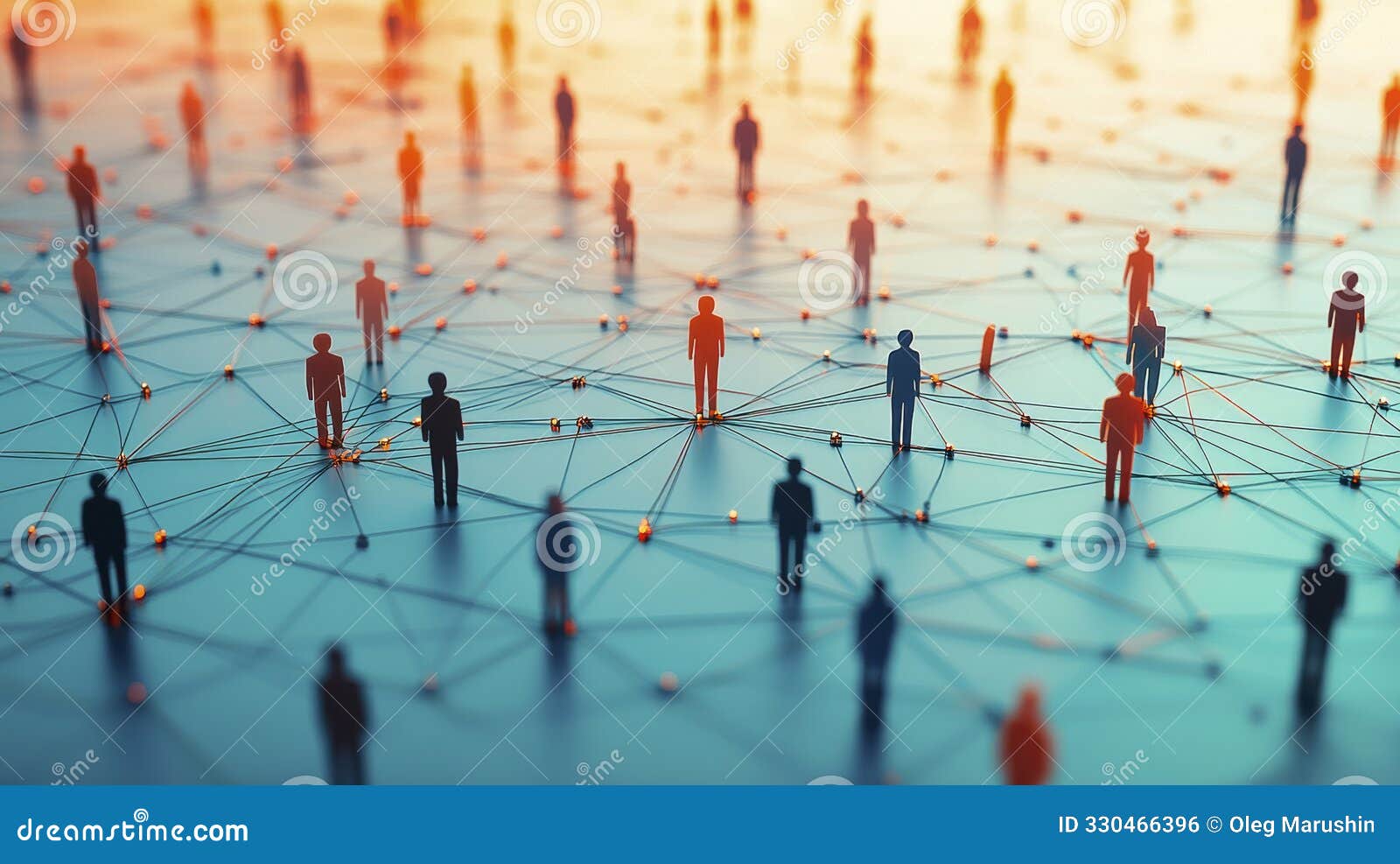A Digital Network of Tiny People, Symbolizes Global Communication and ...