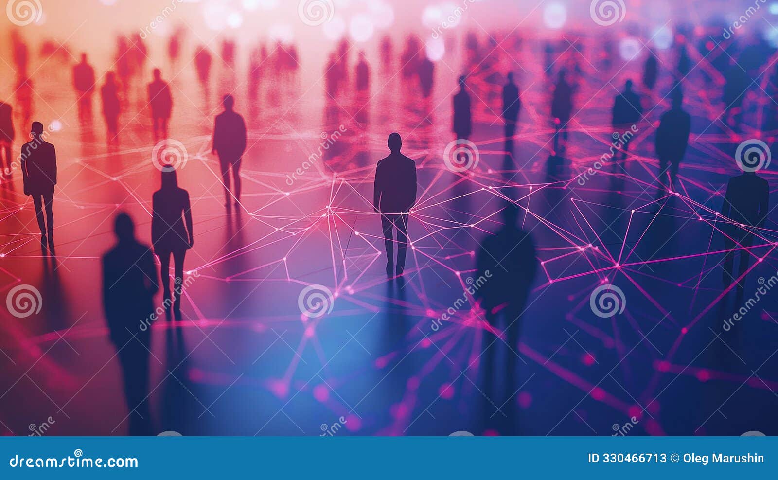 A Digital Network of Tiny People, Symbolizes Global Communication and ...