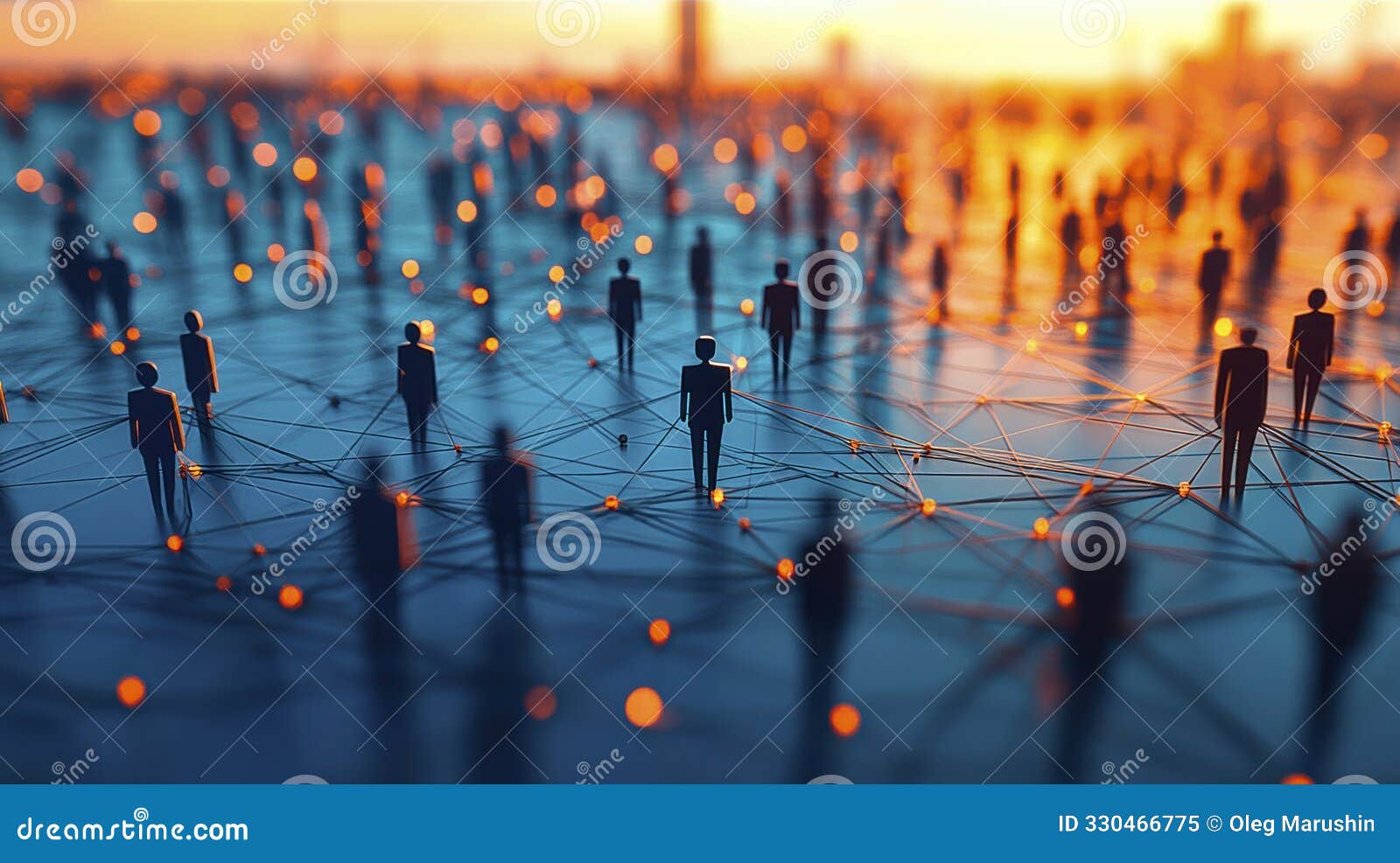 A Digital Network of Tiny People, Symbolizes Global Communication and ...