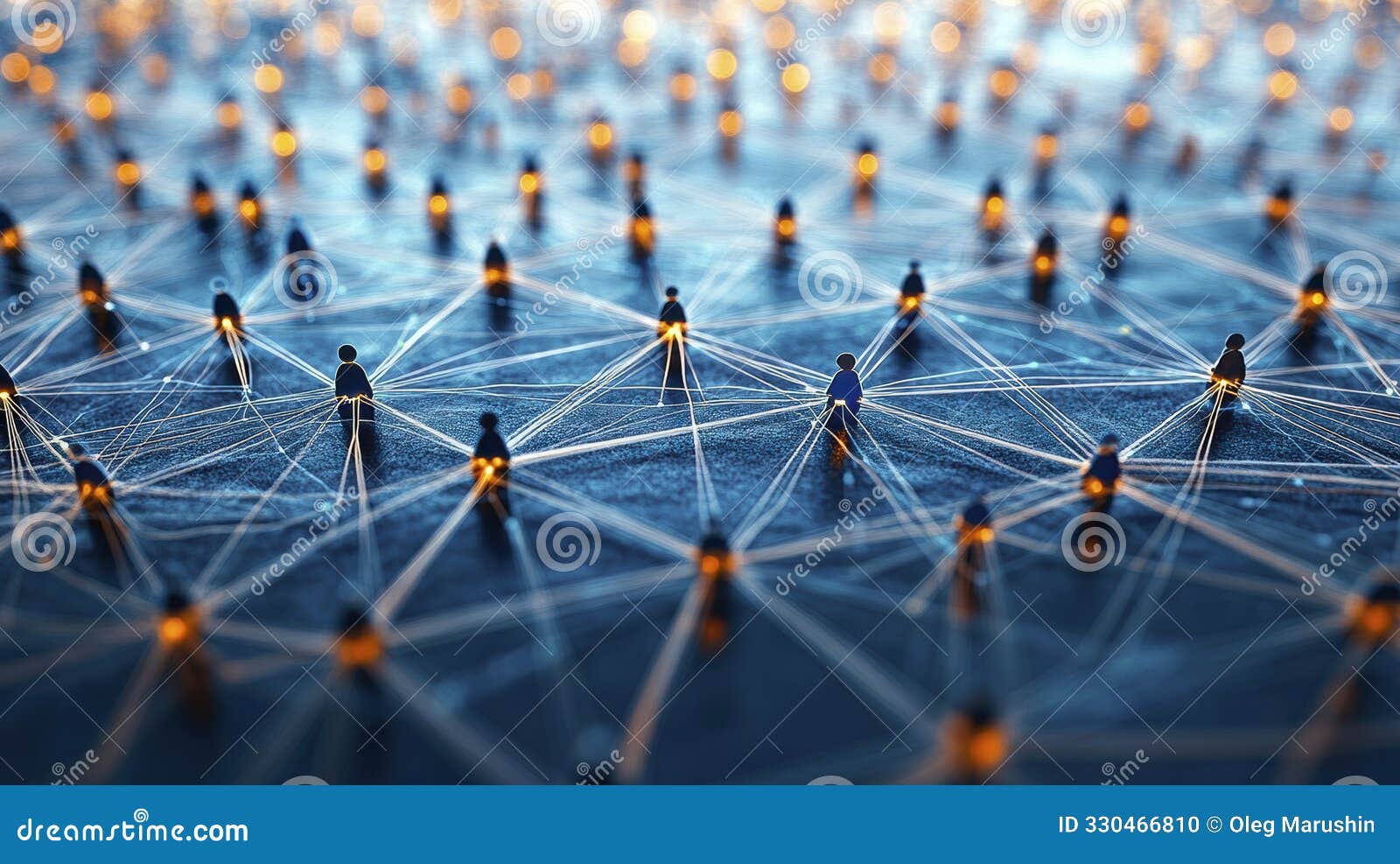 A Digital Network of Tiny People, Symbolizes Global Communication and ...