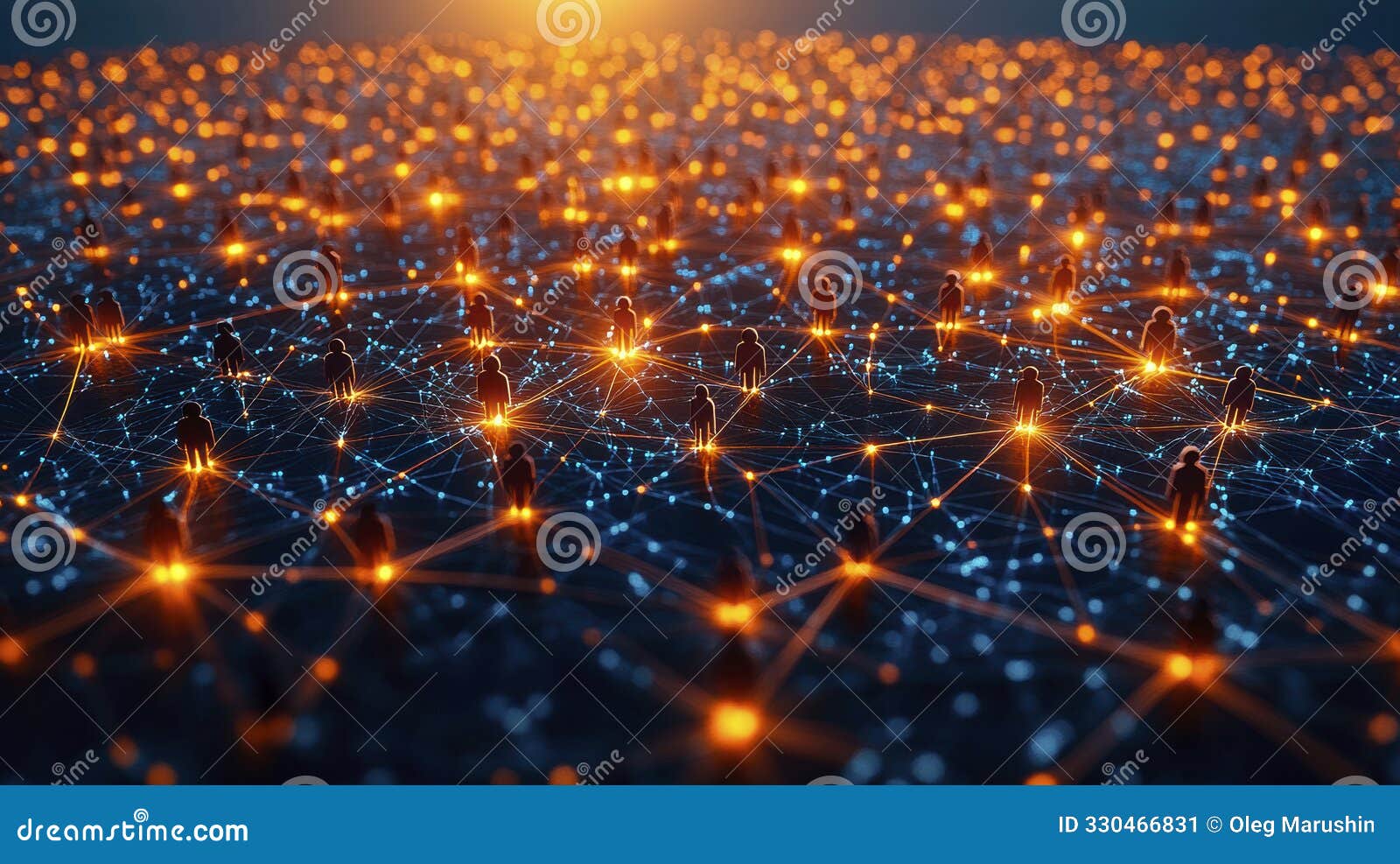 A Digital Network of Tiny People, Symbolizes Global Communication and ...