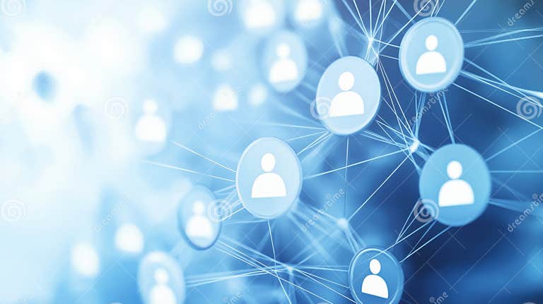 Digital Networking Concept with Abstract Social Media Connection Nodes ...