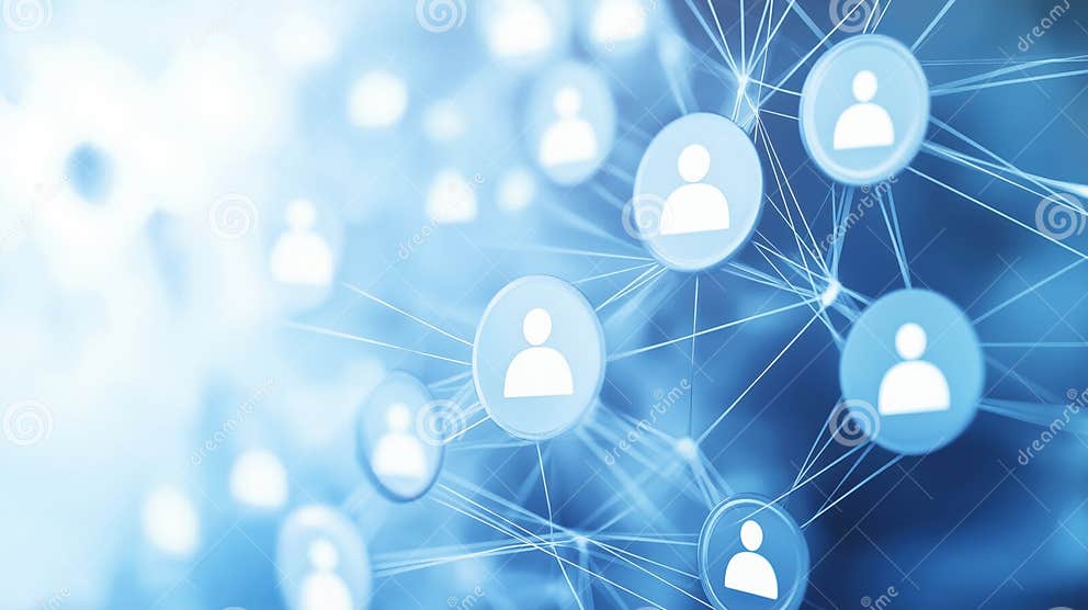 Digital Networking Concept with Abstract Social Media Connection Nodes ...