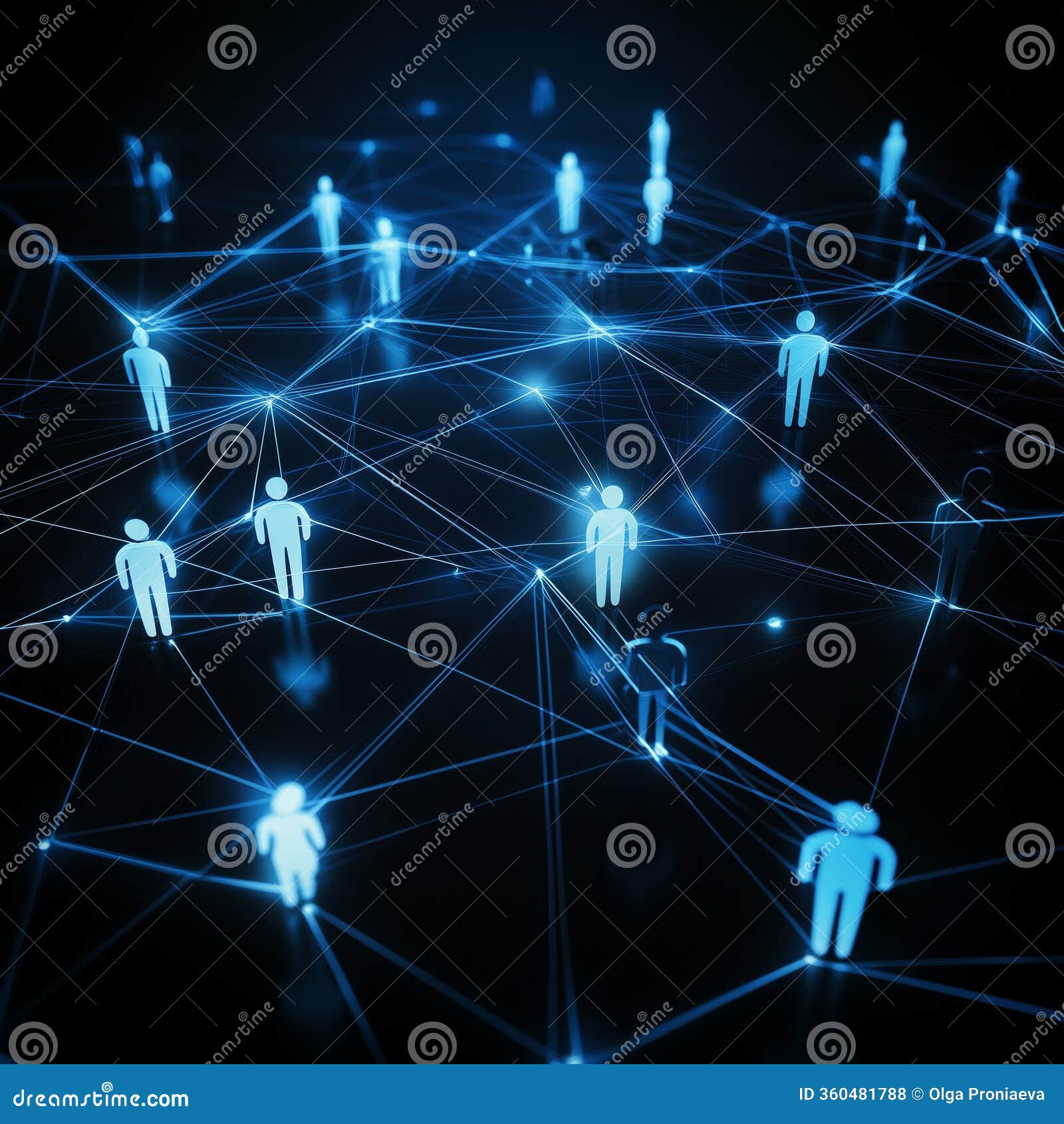 Digital Networking Concept with Blue Human Connections and Technology ...