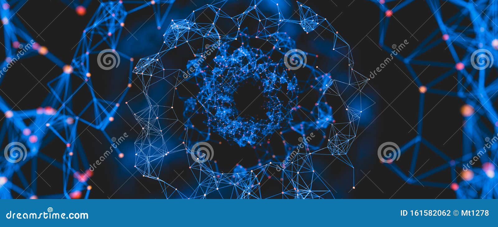 Digital Nodes and Connection Paths Stock Illustration - Illustration of ...