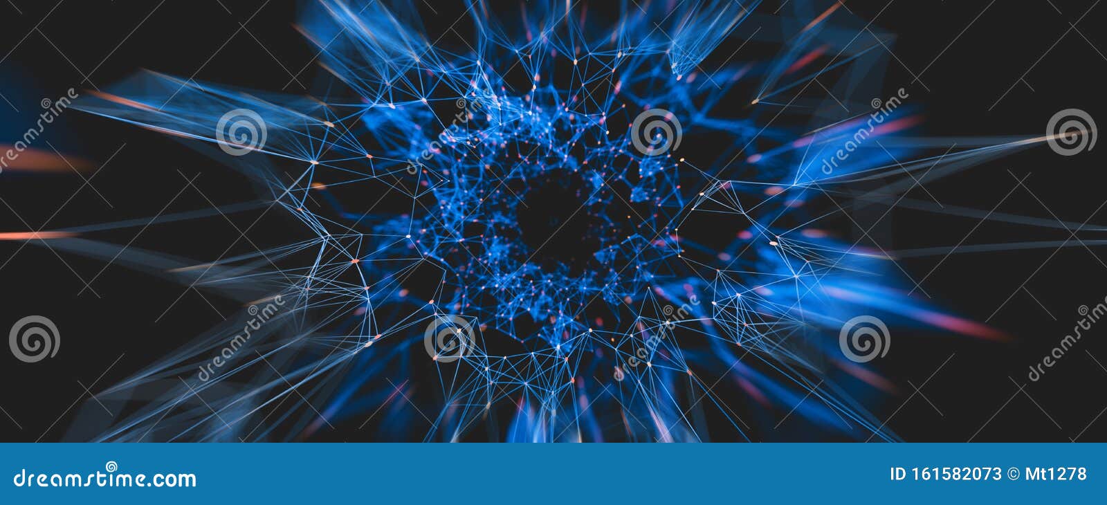 Digital Nodes and Connection Paths Stock Illustration - Illustration of ...