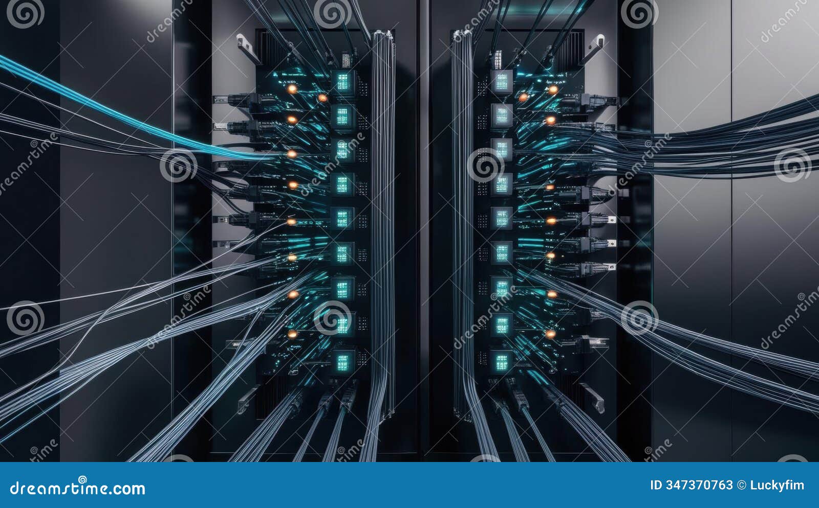 Digital Nodes and Fiber Optics Create Glowing Matrix in Dark Aesthetic ...