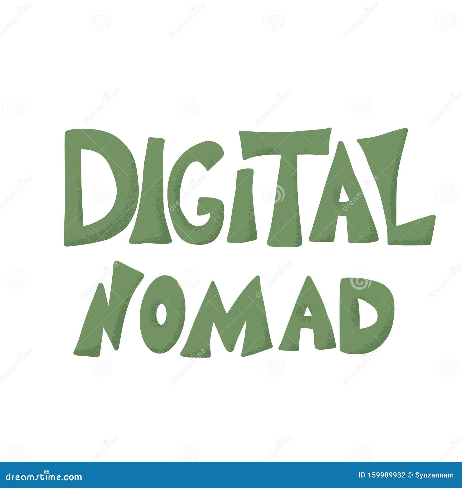 Digital Nomad Text Emblem with Decor Vector Design Stock Vector ...