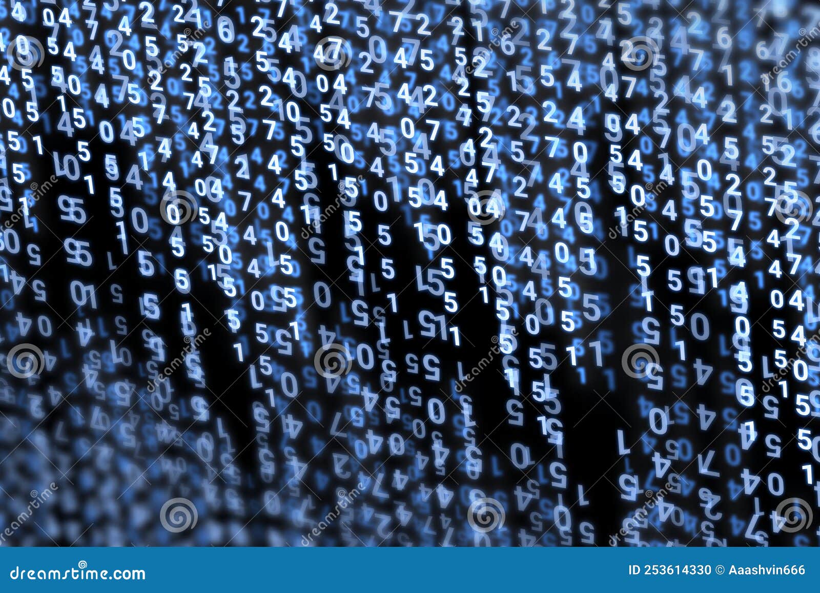 Digital Number Background Illustration with Bright Light Stock ...