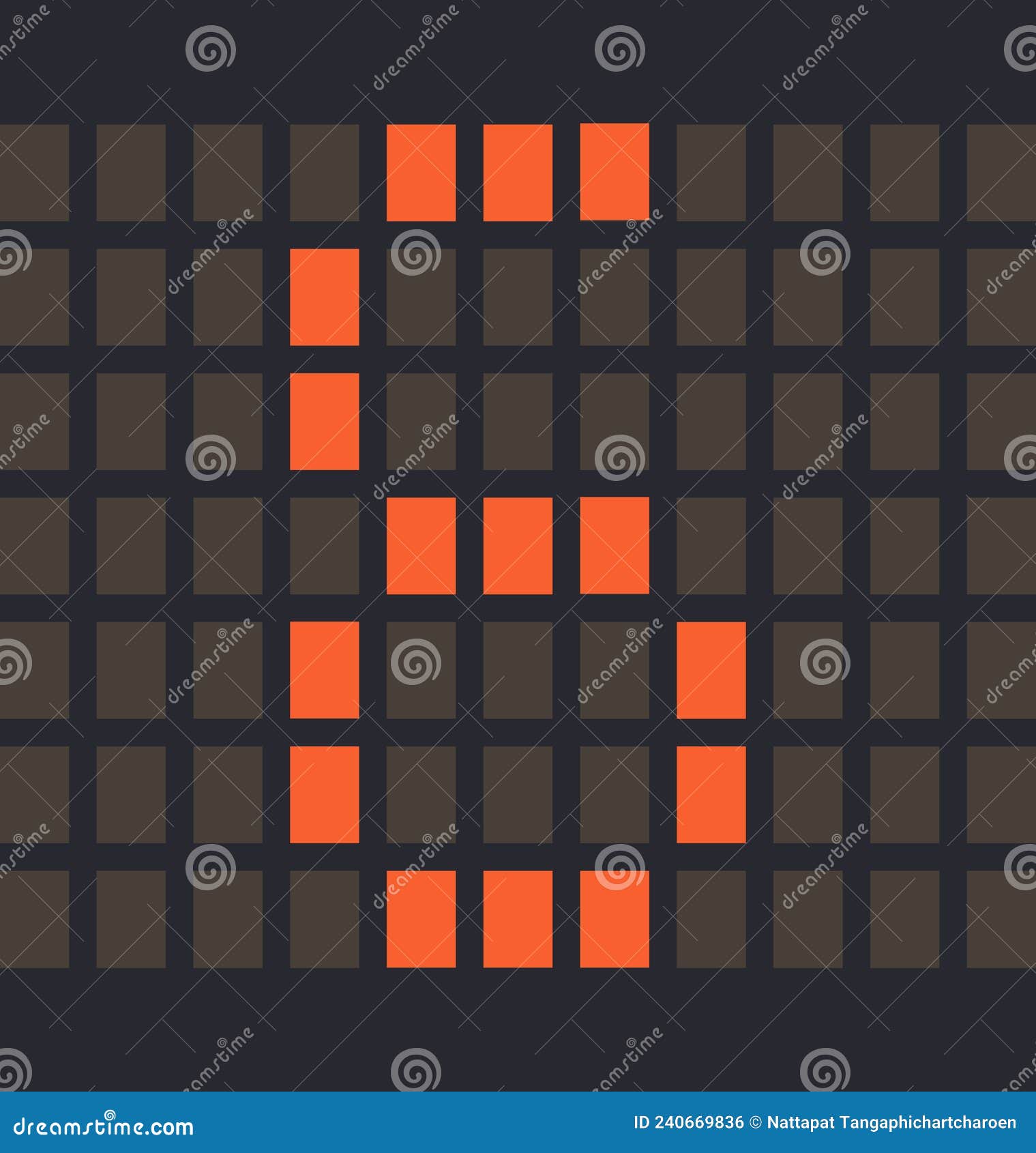 Digital Number 6, Led Orange Color and a Dark Background Stock Vector ...