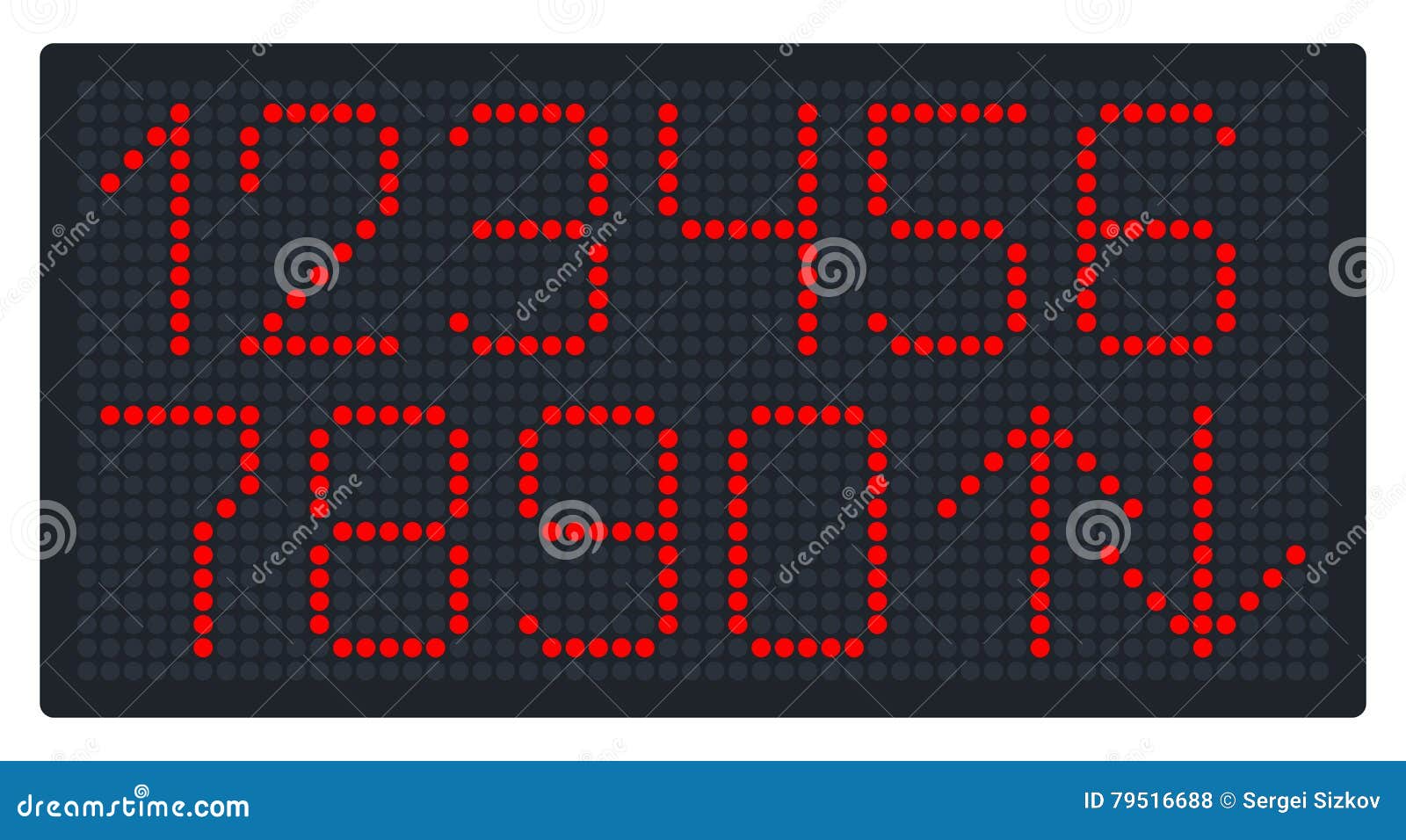 Digital Number Set for Elevator or Watch. Vector Stock Vector ...