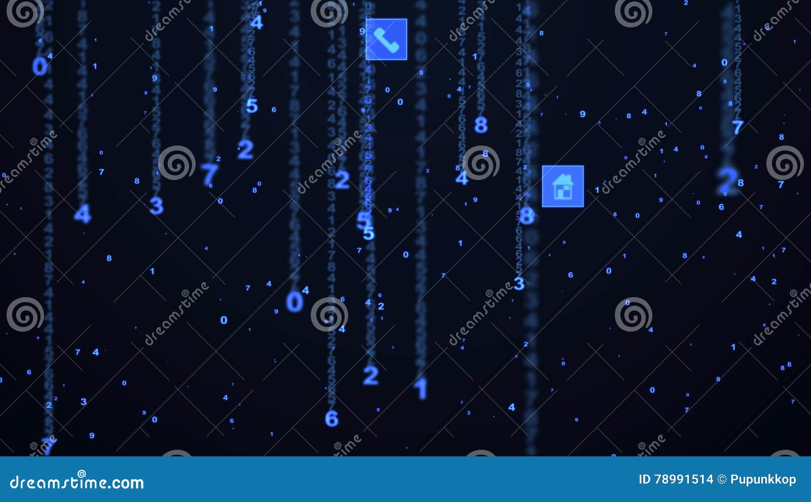 Digital numbers background stock illustration. Illustration of blue ...