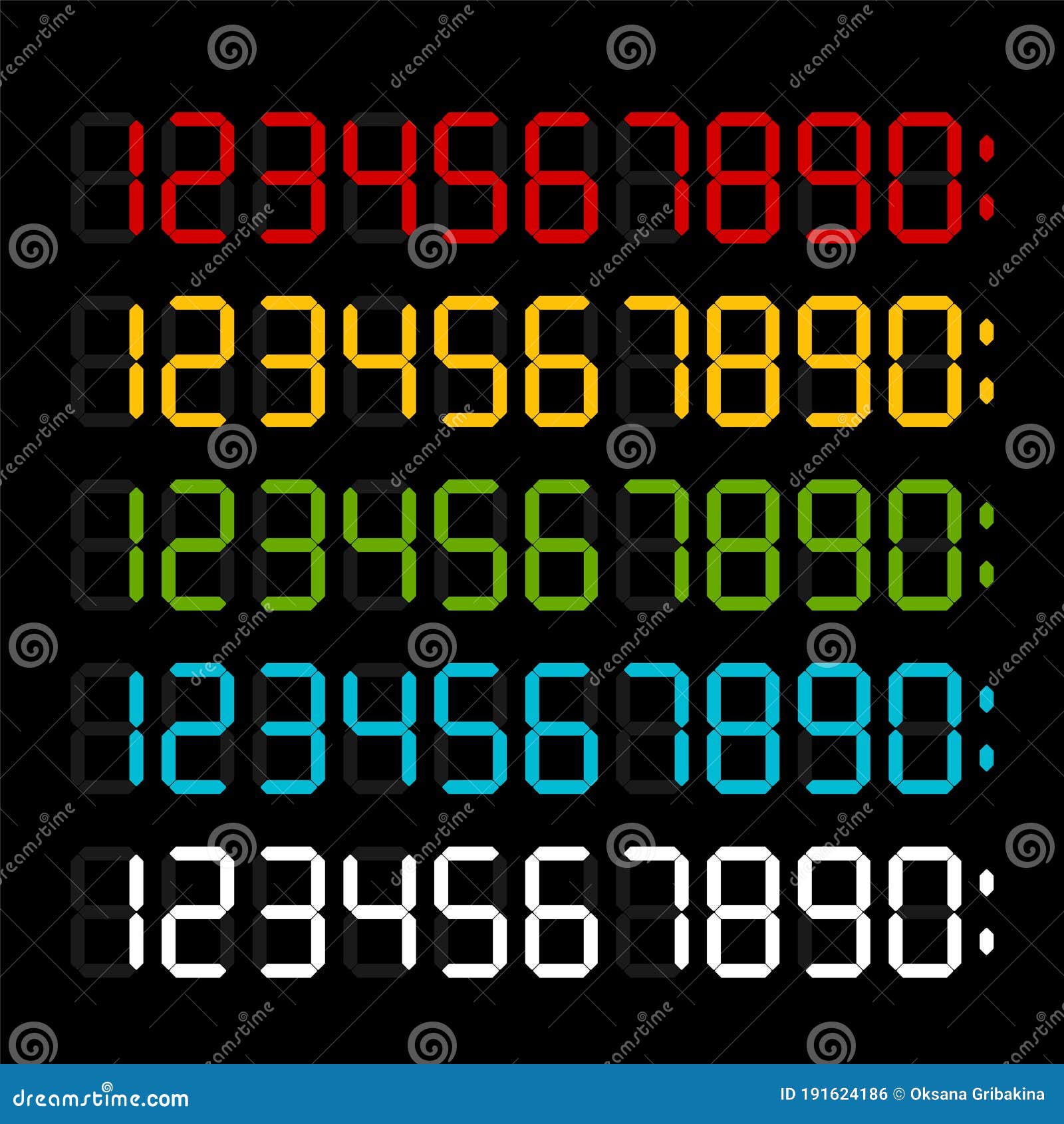 LCD Numbers for Electronic Device. Vector Illustration Stock Vector ...