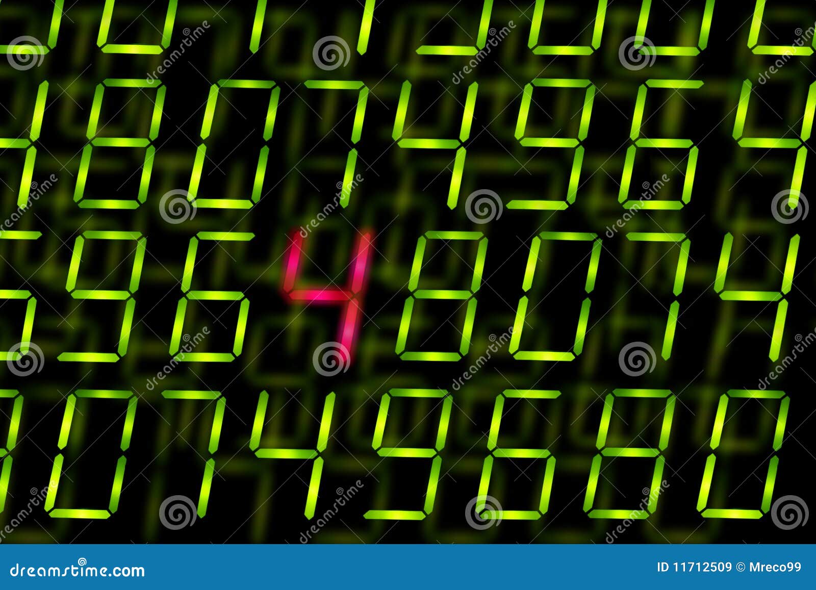 Digital Numbers with One Highlighted Stock Image - Image of stand ...