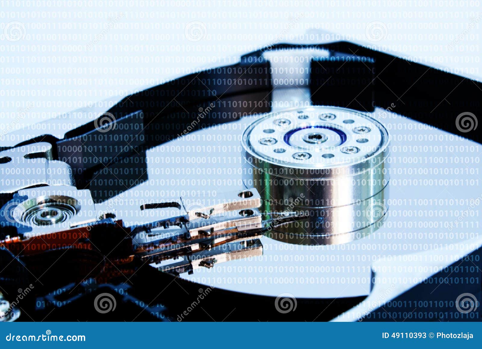 Digital Numbers with Opened Hard Disc Plate Stock Image - Image of ...