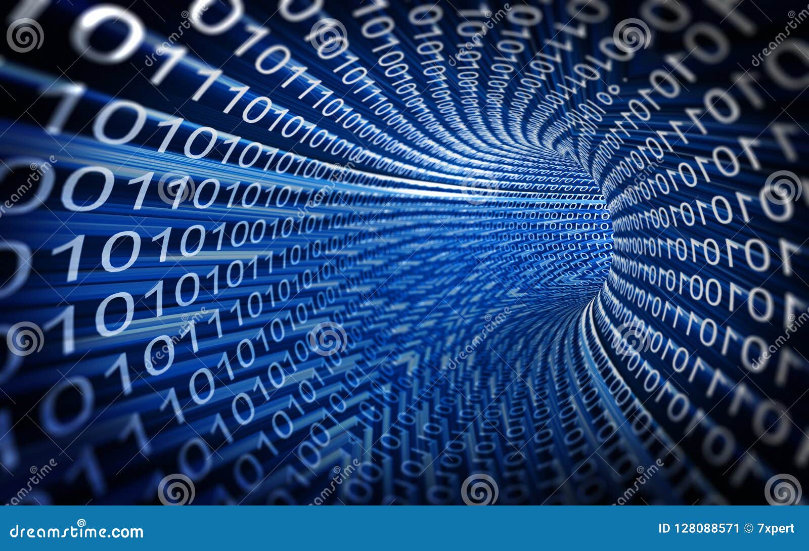 Digital Numbers 0 1 Panorama Stock Illustration - Illustration of ...