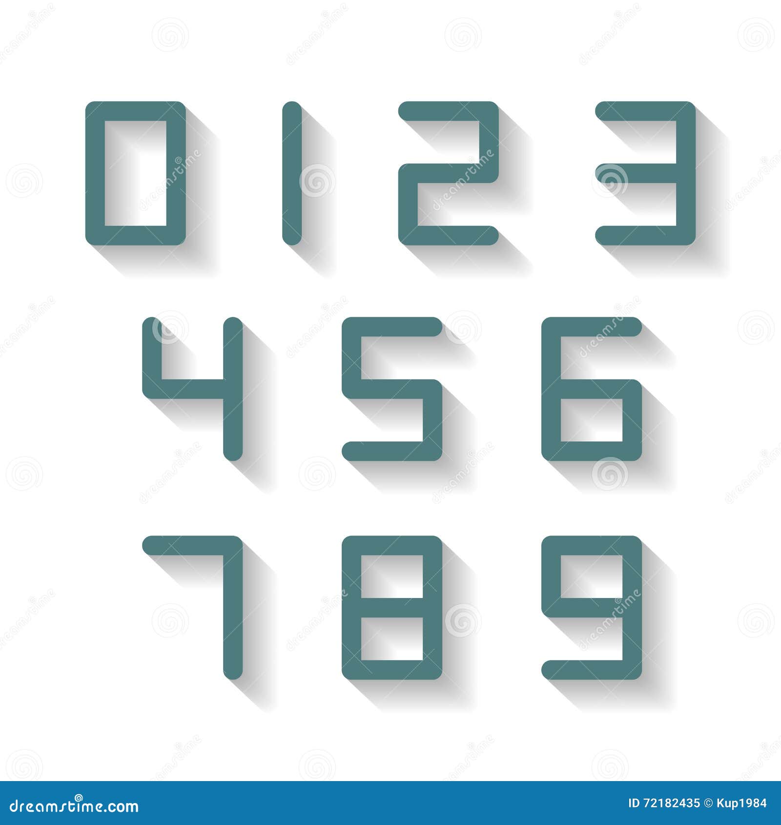 Digital Numbers, Vector Illustration. Stock Vector - Illustration of ...