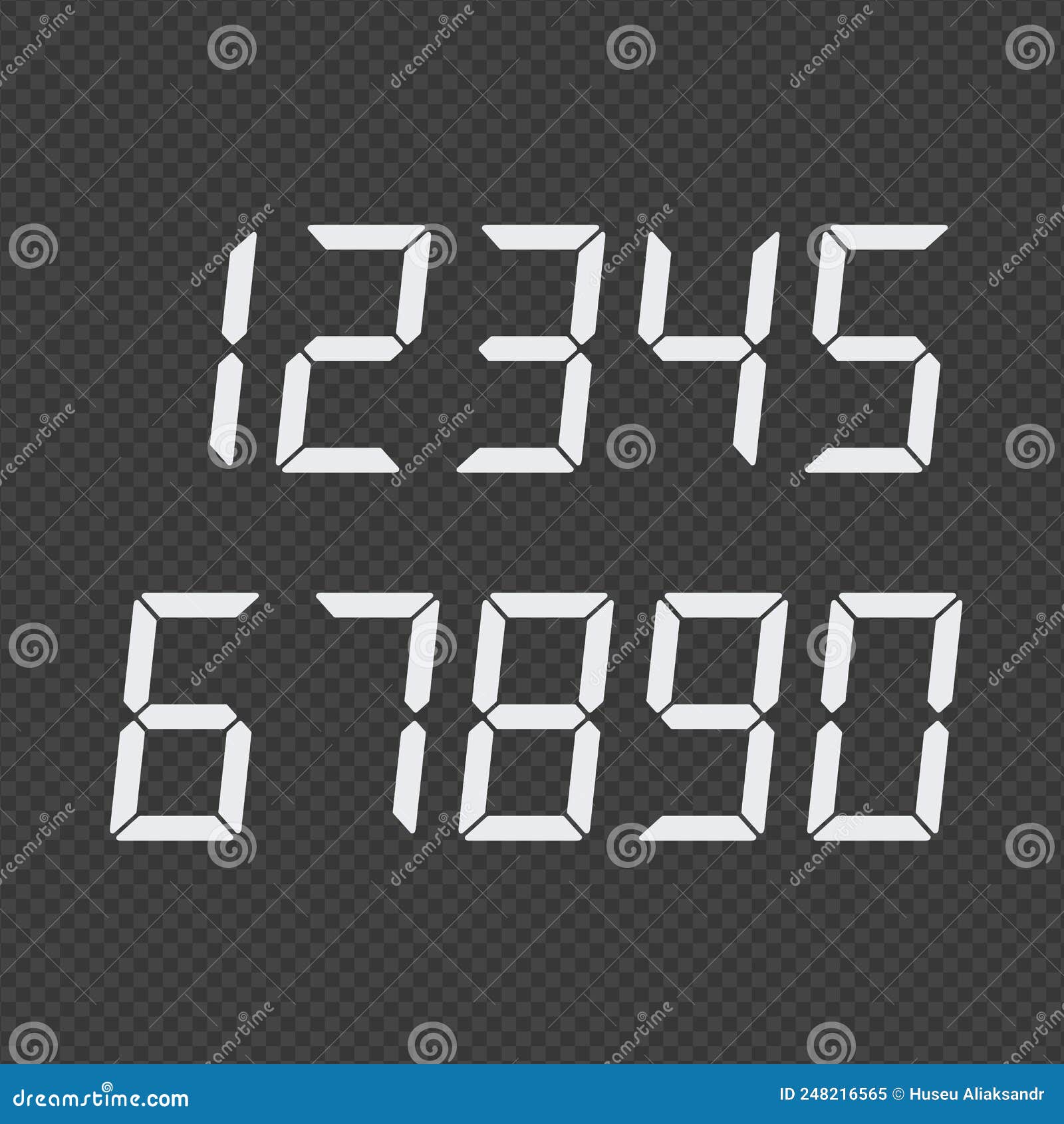 Digital Numbers Vector Set. Stock Vector - Illustration of letter ...